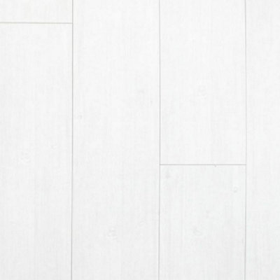 LovAq Waves White Ivory Wood Effect Click Laminate Flooring - Plank ...