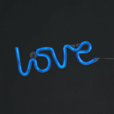 Love Shaped 30cm Battery or USB Powered Rope Light Blue | DIY at B&Q