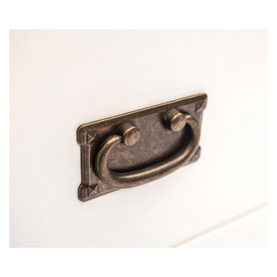 Lovere 3 Drawer Desk - Dressing Table Brass Drop Handle