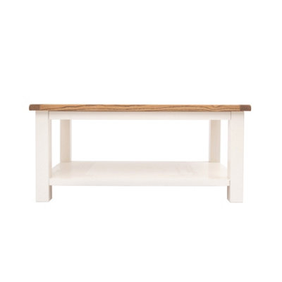 Lovere Off White Coffee Table with Shelf