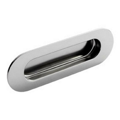 Low Profile Recessed Flush Pull 120 x 41mm 13mm Depth Bright Stainless ...