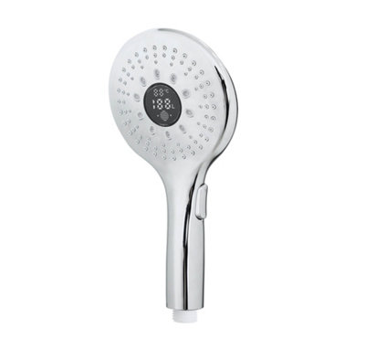 Lowenergie Round Shower Head with LCD Screen Timer, Temperature Gauge ...