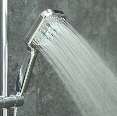 Lowenergie Square Shower Head with LCD Screen Timer, Temperature Gauge ...