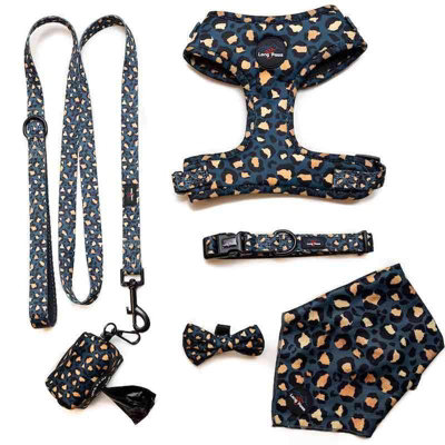 LP Funk the Dog Harness-Leopard Green Gold Small