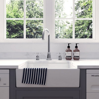 LSC Intermediate White 500x400x145 Ceramic Belfast Butler Kitchen Sink ...