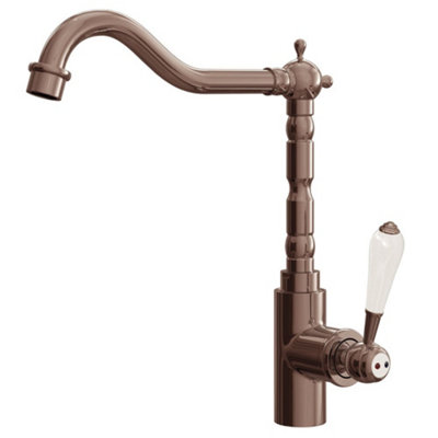 LSC Redbridge Brushed Copper Traditional Single Lever Kitchen Sink ...