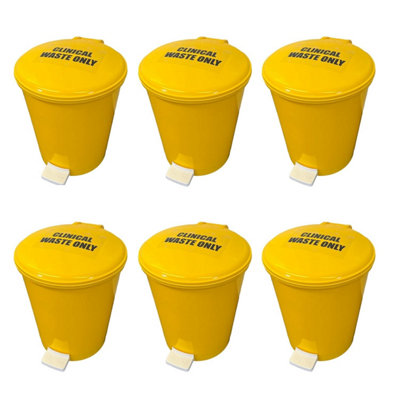 Ltd 20L Yellow Medical Clinical Waste Bin Pedal Bin with Removable ...
