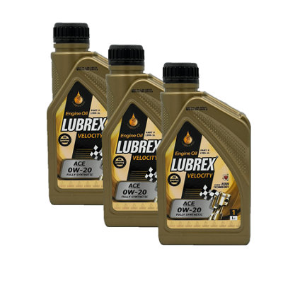 Lubrex 0W-20 Fully Synthetic Engine Oil ILSAC GF-6A Dexos1 Gen2 - 3x1L