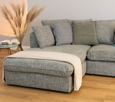 Lucas Textured Stone Grey Left Facing Corner Sofa Modern Comfort & Stylish Design