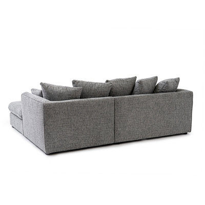 Lucas Textured Stone Grey Left Facing Corner Sofa Modern Comfort & Stylish Design
