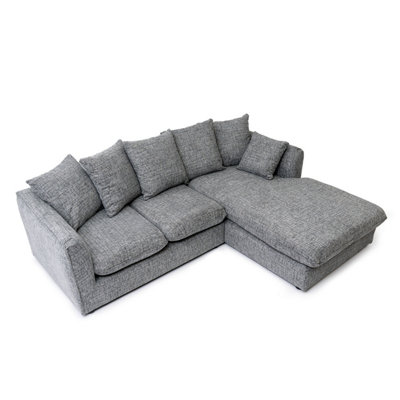 Lucas Textured Stone Grey Right Facing Corner Sofa Modern Comfort & Stylish Design