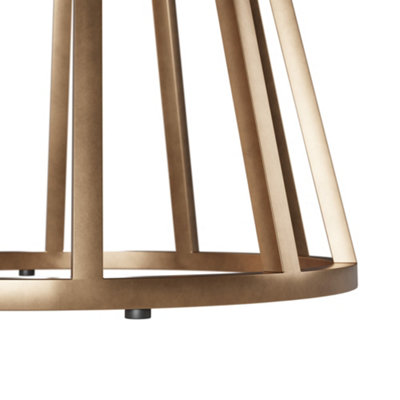 Lucca Round Dining Table, Grey Faux Dark Concrete Top with Brushed Gold ...