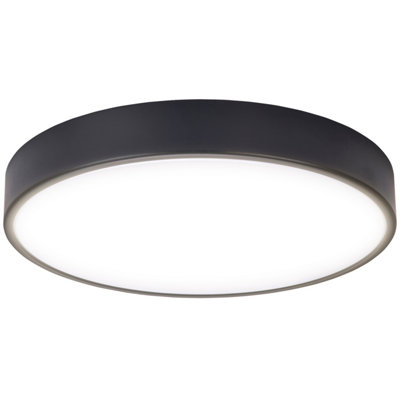Luceco Eco Decorative Round Bulkhead Light, Colour Change 1350lm Black