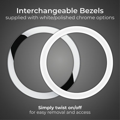 Luceco Indoor Colour Change Bulkhead Light with Two Bezels, 2200LM