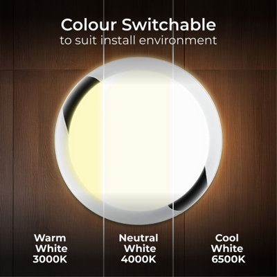 Luceco Indoor Colour Change Bulkhead Light with Two Bezels, 2200LM