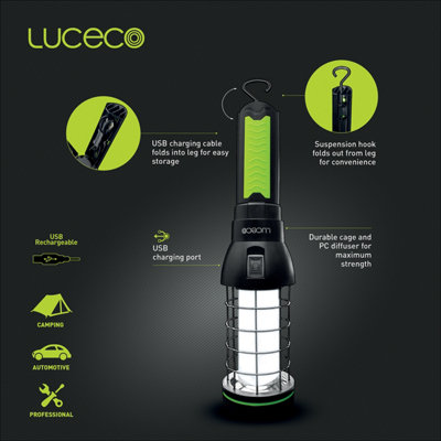 Luceco Multi-Functional Cage Rechargeable 360 Degree Worklight 600LM ...