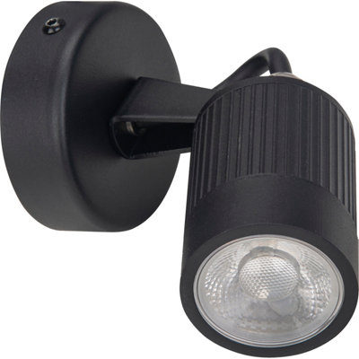 Luceco Single Wall Light 360LM 5W 4000K Black | DIY at B&Q