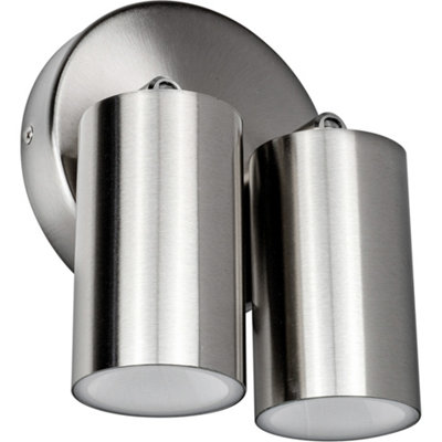 Luceco Stainless Steel Twin Head Adjustable Wall Light 500LM 8W