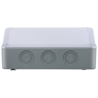 Luceco Storm Rectangular Bulkhead Light & PIR, IP65, 750lm 4000K White
