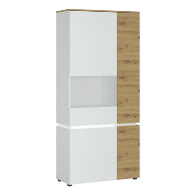Luci 4 door tall display cabinet LH (including LED lighting) in White ...