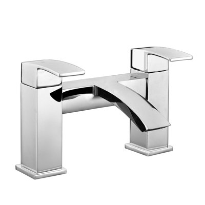 Lucia Square Waterfall Bath Filler Mixer Tap Chrome | DIY at B&Q