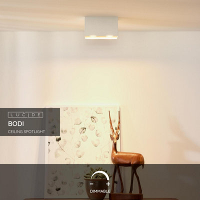 Lucide Bodi Modern Surface Mounted Ceiling Spotlight - 2xGU10 - White
