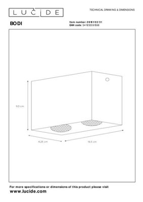Lucide Bodi Modern Surface Mounted Ceiling Spotlight - 2xGU10 - White