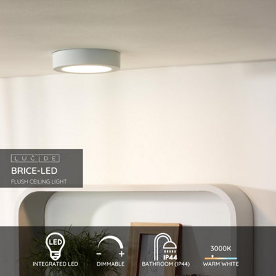 Lucide Brice-Led Modern Flush Ceiling Light Bathroom 18cm - LED Dim ...