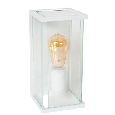 Lucide Claire Half Lantern Outdoor Wall Light with PIR Sensor White