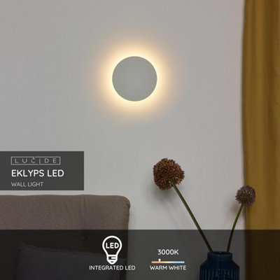 Lucide Eklyps Led Modern Wall Light 15cm - LED - 1x6W 3000K - White | £ ...