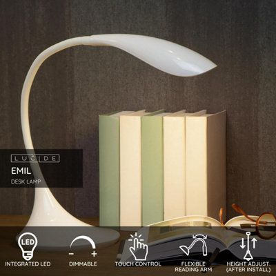 Lucide Emil Modern Desk Lamp - LED Dim. - 1x4,5W 3000K - White