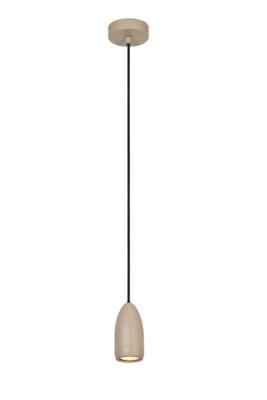 Lucide Evora Modern Pendant light 10cm - 1xGU10 - Taupe | DIY at B&Q