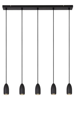 Lucide Evora Modern Pendant light 10cm - 5xGU10 - Black | DIY at B&Q
