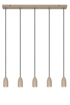 Lucide Evora Modern Pendant light 10cm - 5xGU10 - Taupe | DIY at B&Q