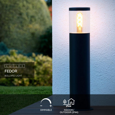 Lucide Fedor Modern Bollard Light Outdoor - 1xE27 - IP44 - Black