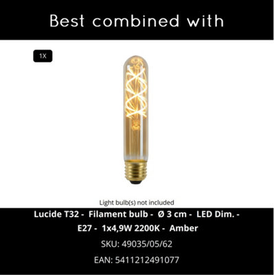 Lucide Fedor Modern Bollard Light Outdoor - 1xE27 - IP44 - Black