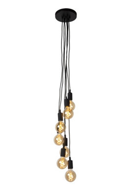 Lucide Fix Modern Cluster Pendant Light - 7xE27 - Black