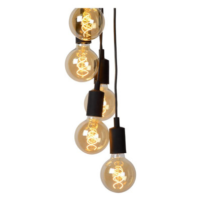 Lucide Fix Modern Cluster Pendant Light - 7xE27 - Black