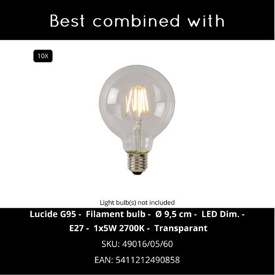 Lucide Fix Modern Pendant Light - 10xE27 - Black