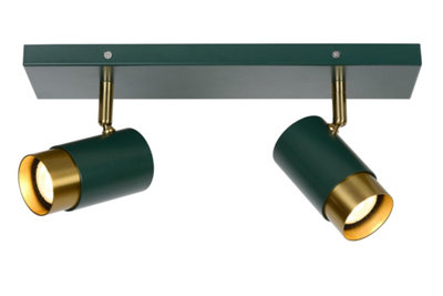 Lucide Floris Modern Twin Ceiling Spotlight - 2xGU10 - Green