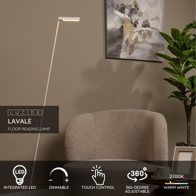 Lucide LAVALE - Floor reading lamp - LED Dim. - 1x3W 2700K - White
