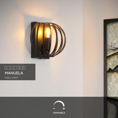 Lucide Manuela Modern Wall Light - 1xE14 - Black