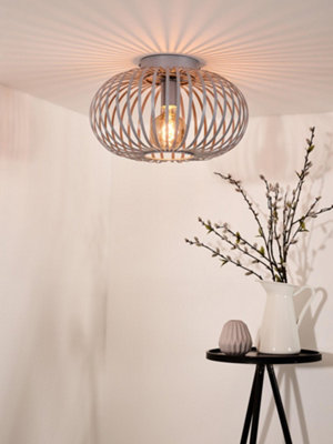 Lucide Manuela Vintage Flush Ceiling Light 39.5cm- 1xE27 - Grey | DIY ...