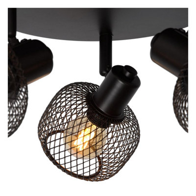 Lucide Maren Retro Ceiling Spotlight 37cm - 3xE14 - Black