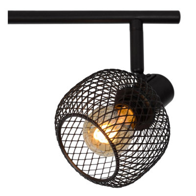 Lucide Maren Retro Ceiling Spotlight Bar - 4xE14 - Black