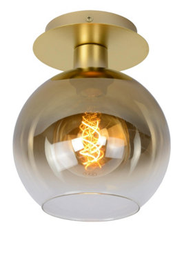 Lucide Marius Retro Flush Ceiling Light - 1xE27 - Matt Gold, Brass