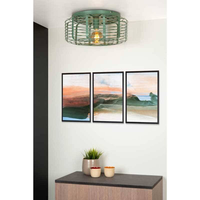 Lucide Melopee 45cm Flush Ceiling Light Turquoise