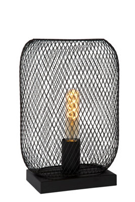 Lucide Mesh Vintage Table Lamp - 1xE27 - Black | DIY at B&Q