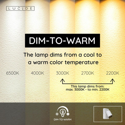 Lucide Nigel Modern Wall Spotlight - LED Dim. - GU10 - 1x5W 3000K ...
