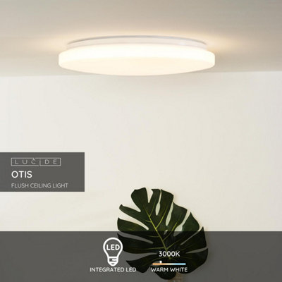 Lucide Otis Modern Flush Ceiling Light 39cm - LED - 1x32W 3000K - Opal